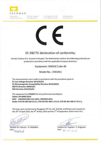 Techmar - CE verklaringen